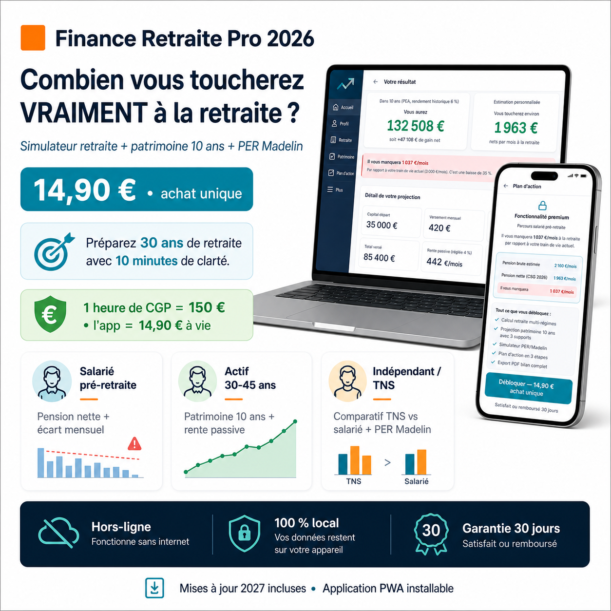Calcul Retraite Complémentaire AGIRC-ARRCO 2026 — Simulateur Gratuit